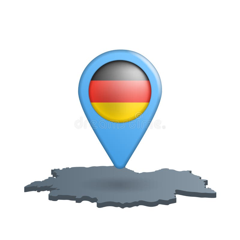 Germany Flag Map Pin on White Stock Illustration - Illustration of ...