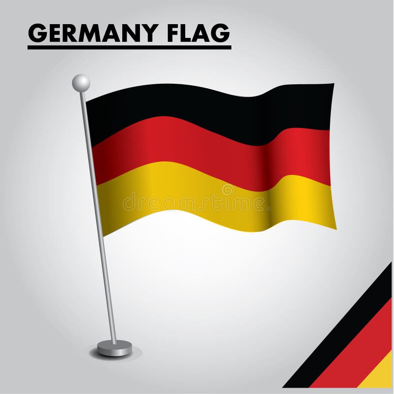 GERMANY Flag National Flag of GERMANY on a Pole Stock Vector ...
