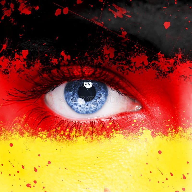 Germany flag in a blue sky stock image. Image of cooperation - 5110789