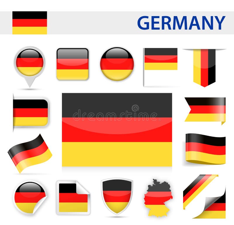 Germany Flag Vector Set stock illustration. Illustration of area ...