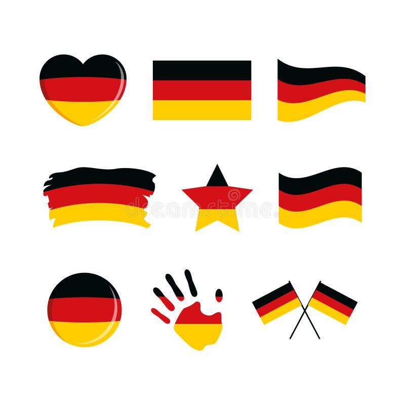 German Flag Icon Set Vector Isolated on a White Background Stock Vector ...