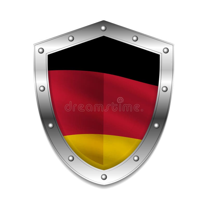 Germany Flag on Shield Vector Illustration Stock Vector - Illustration ...
