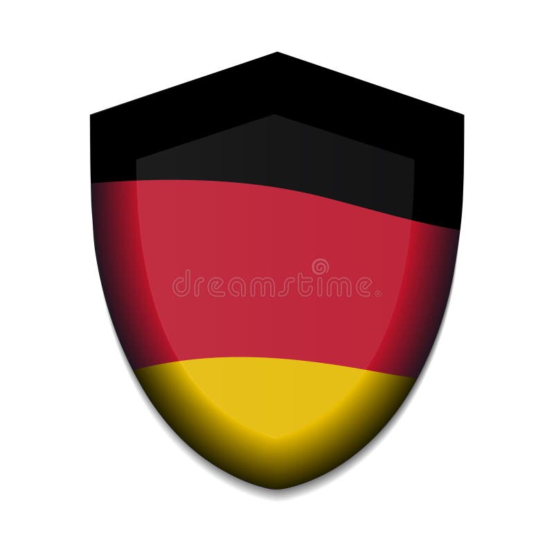 Germany Flag on Shield Vector Illustration Stock Vector - Illustration ...