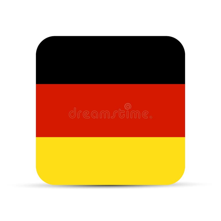 Germany Flag Square Icon. Flat Style Stock Vector - Illustration of ...