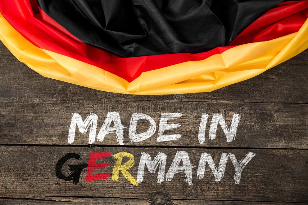 Germany Flag with Text Made in Germany Stock Photo - Image of partner ...