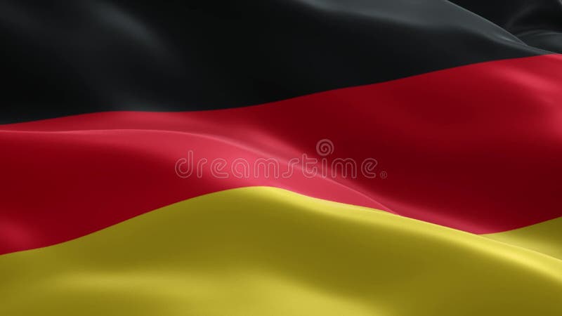 Germany Flag Video Waving in the Wind. Realistic Flag Background. Close ...