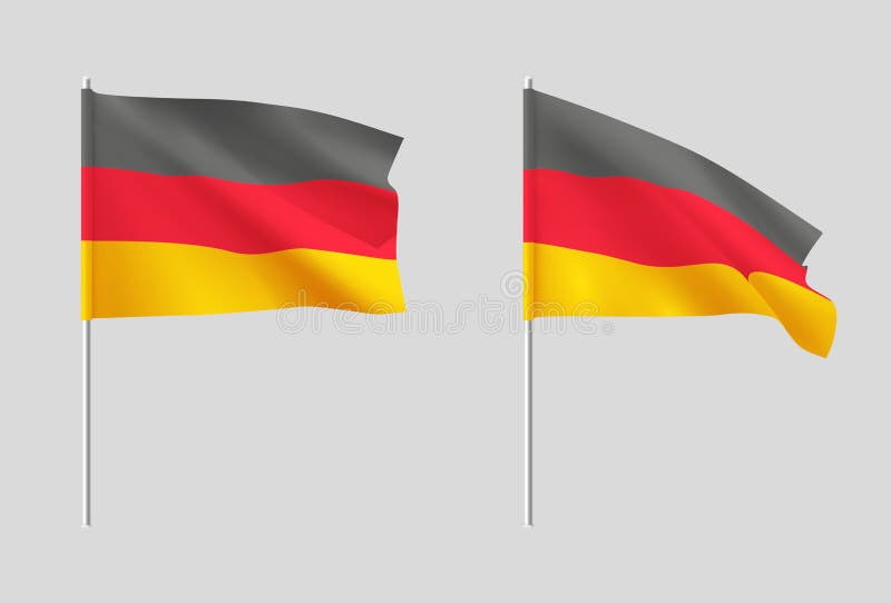 Germany Flags. Set of National Realistic Germanian Flags Stock Vector ...