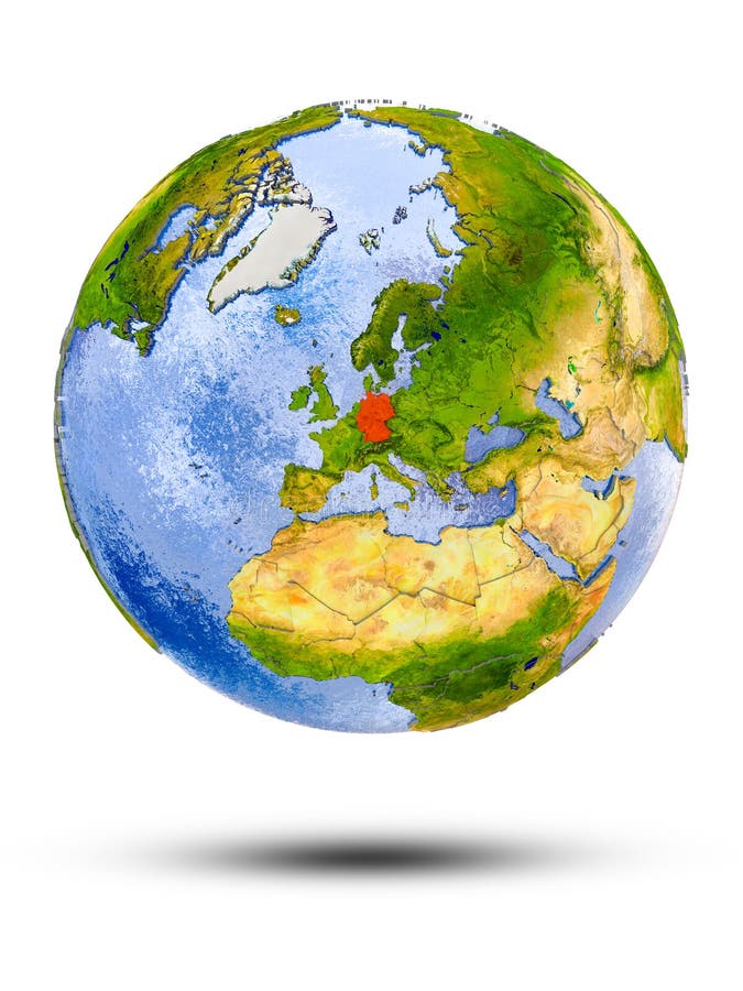 Germany on Globe Above Water Stock Illustration - Illustration of globe ...