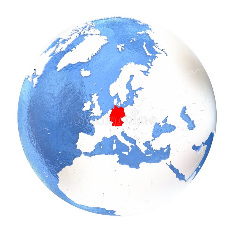 Germany on Globe with Watery Seas Stock Illustration - Illustration of ...