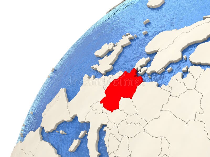 Germany on globe stock illustration. Illustration of political - 86552369