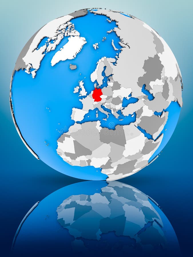 Germany on political globe stock photo. Image of political - 123868284