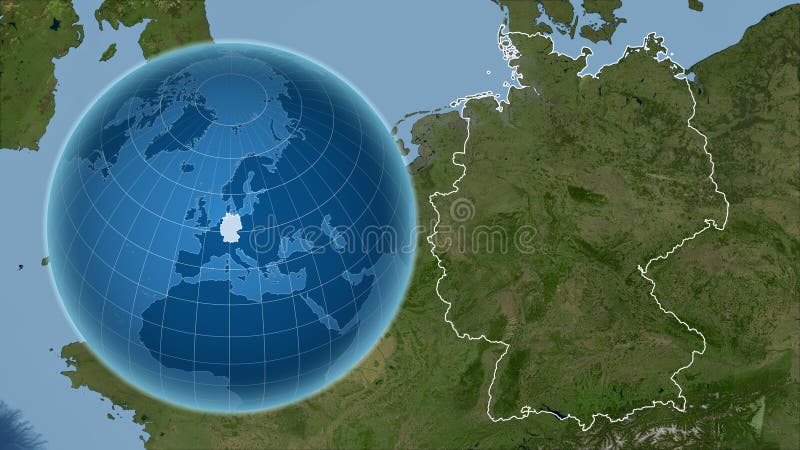 Germany - Satellite. Country and Globe, Composition Stock Illustration ...