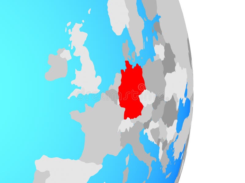 Germany on globe stock illustration. Illustration of germany - 128333461