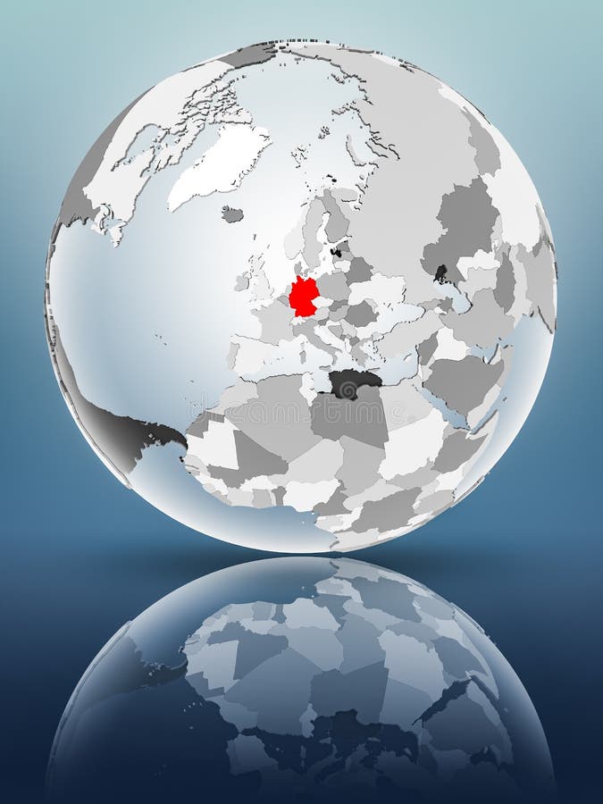Germany on political globe stock illustration. Illustration of render ...
