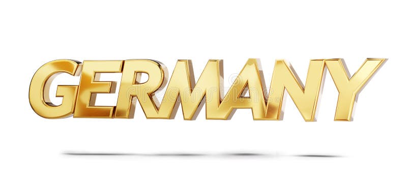Germany Golden Bold Letters Isolated on White 3d-illustration Stock ...