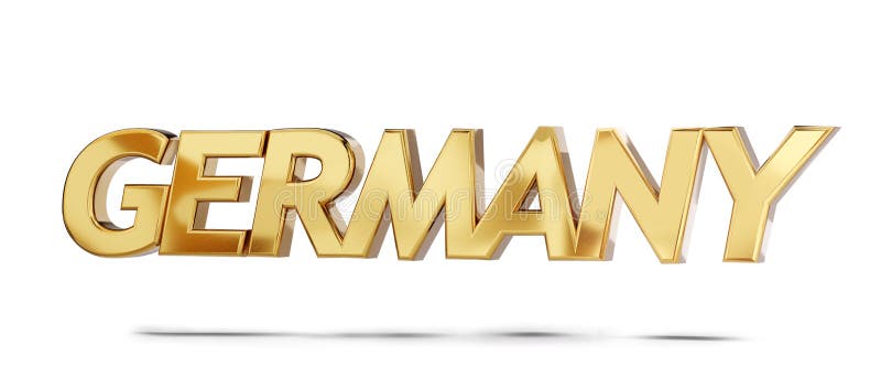 Germany Golden Bold Letters Isolated on White 3d-illustration Stock ...