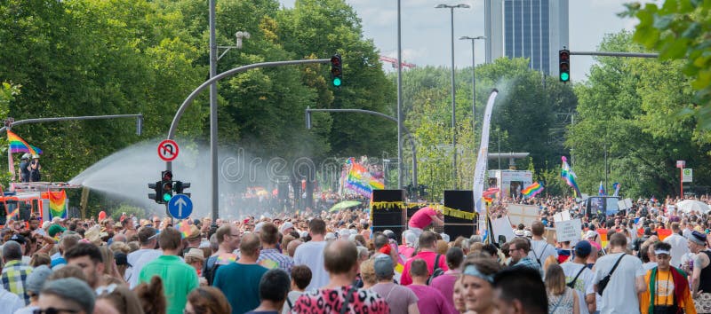 Germany, Hamburg - August 4, 2018: Christopher Street Day. Love Parade ...