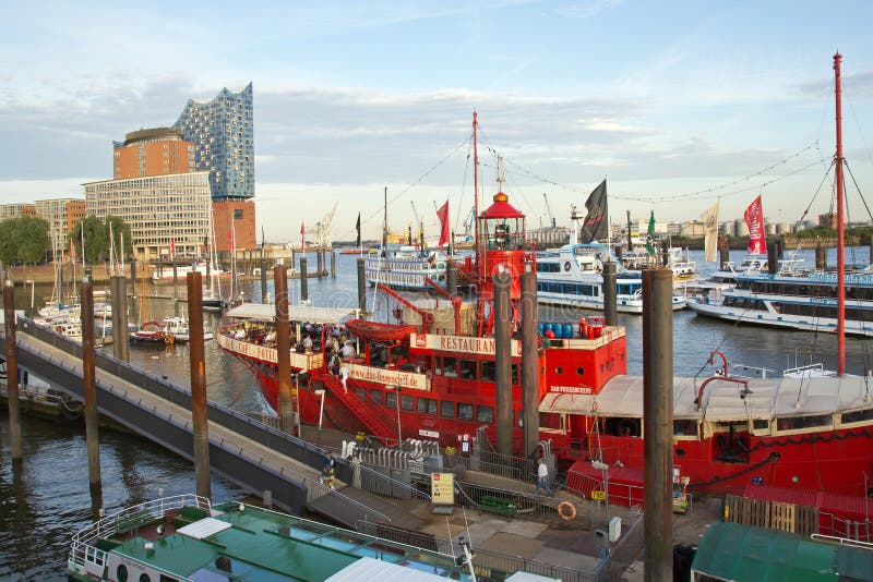 Germany, Hamburg, Landing Bridges Editorial Stock Image - Image of elbe ...