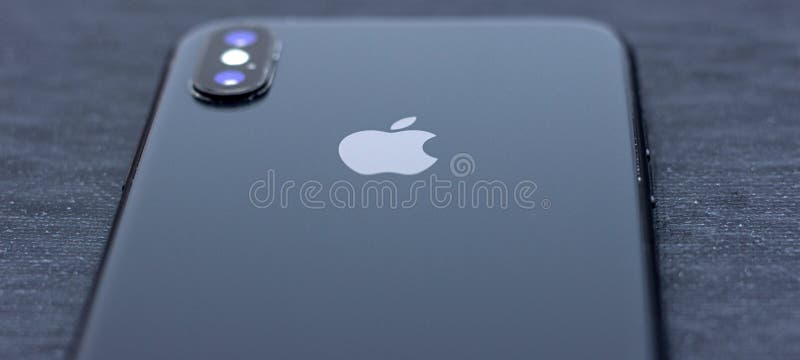 Black IPhone X Logo, Back Panel with Logo Editorial Stock Image - Image ...