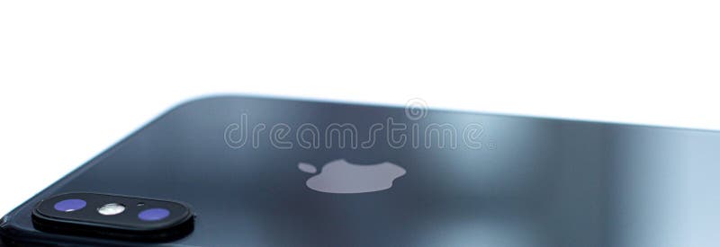 Black IPhone X Logo, Back Panel with Logo Editorial Image - Image of ...