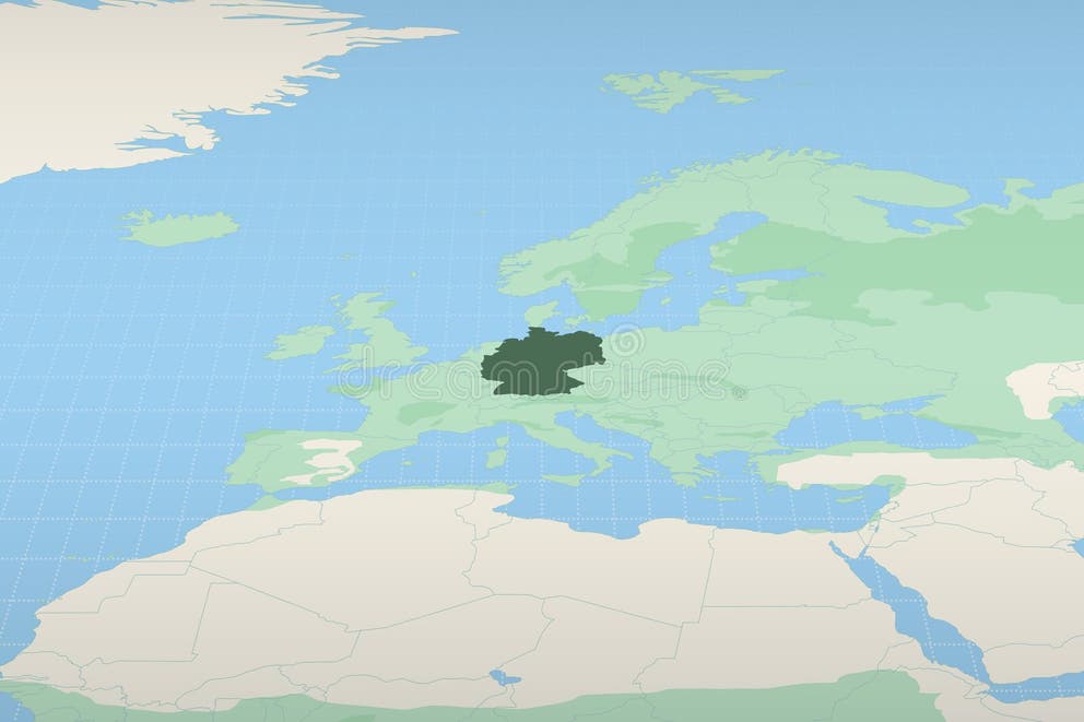 Germany Highlighted on a Detailed Map, Geographic Location of Germany ...