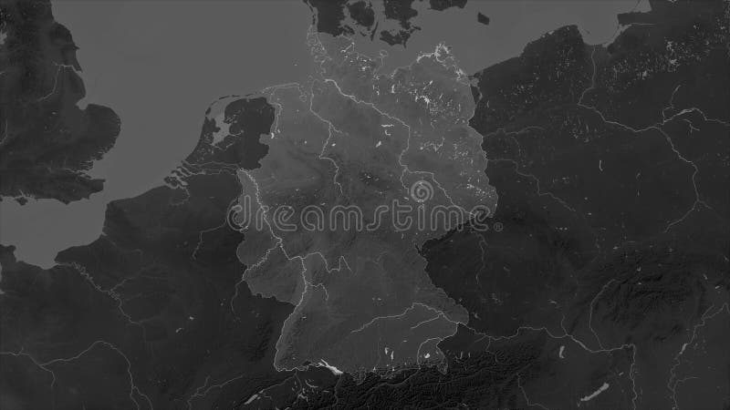 Germany Highlighted. Grayscale Stock Illustration - Illustration of ...