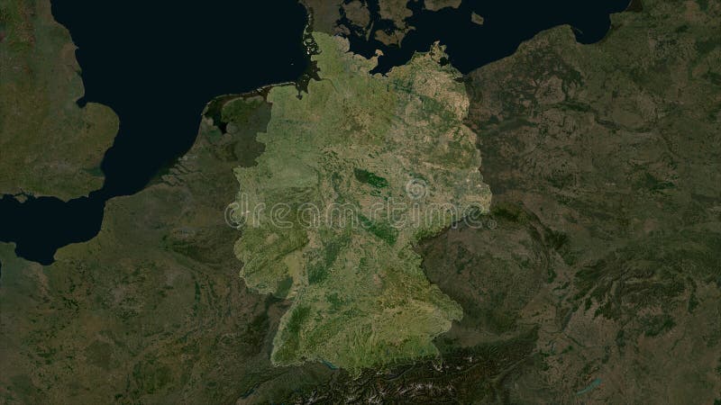 Germany Highlighted. Low-res Satellite Stock Illustration ...