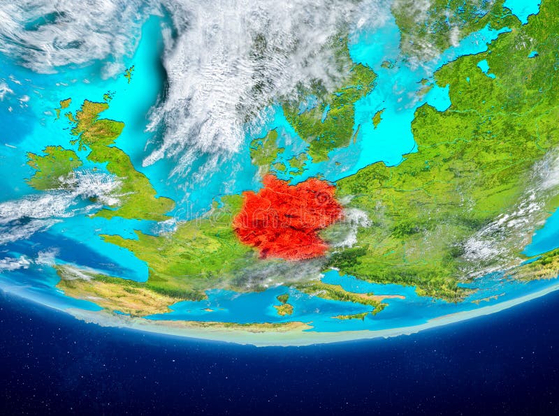 Germany on Globe from Space Stock Illustration - Illustration of ...