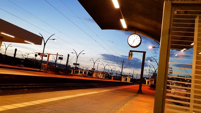 Germany Hindenburg Railway Station, Late Evening View, Waiting Platform ...