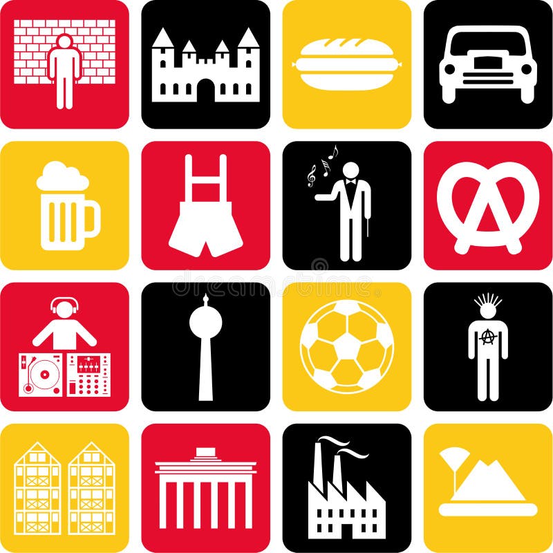 Germany icons stock vector. Illustration of castle, icon - 23933331