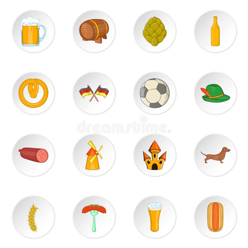 Germany Icons, Cartoon Style Stock Vector - Illustration of barley ...