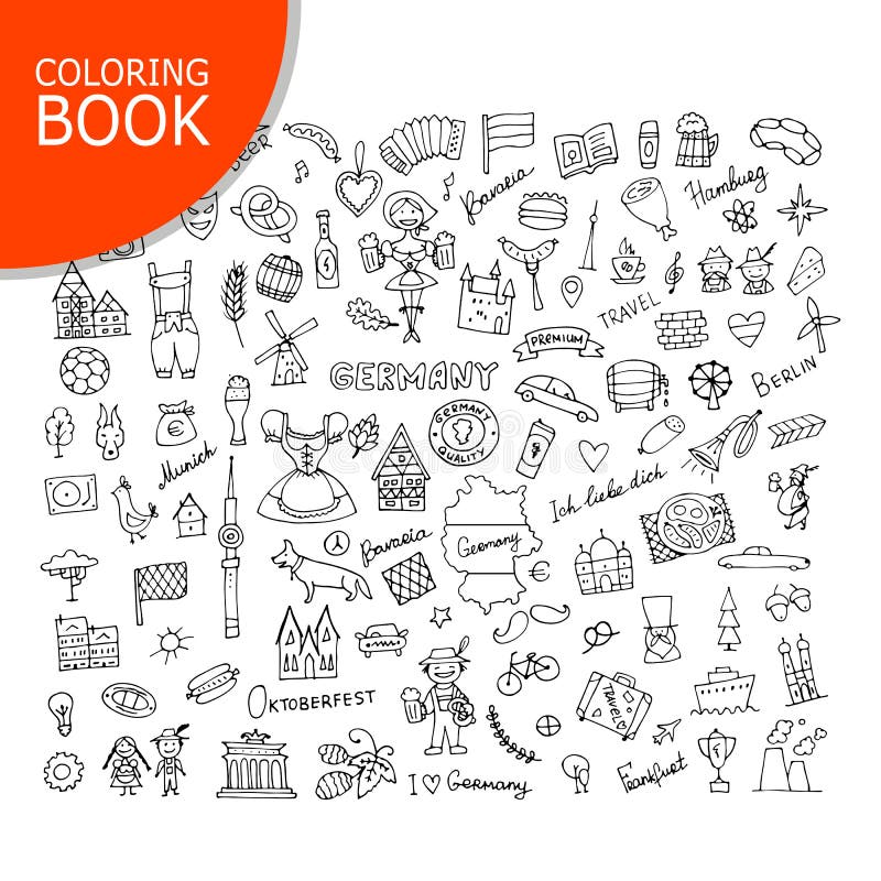 Germany Icons Set. Sketch for Your Design Stock Vector - Illustration ...