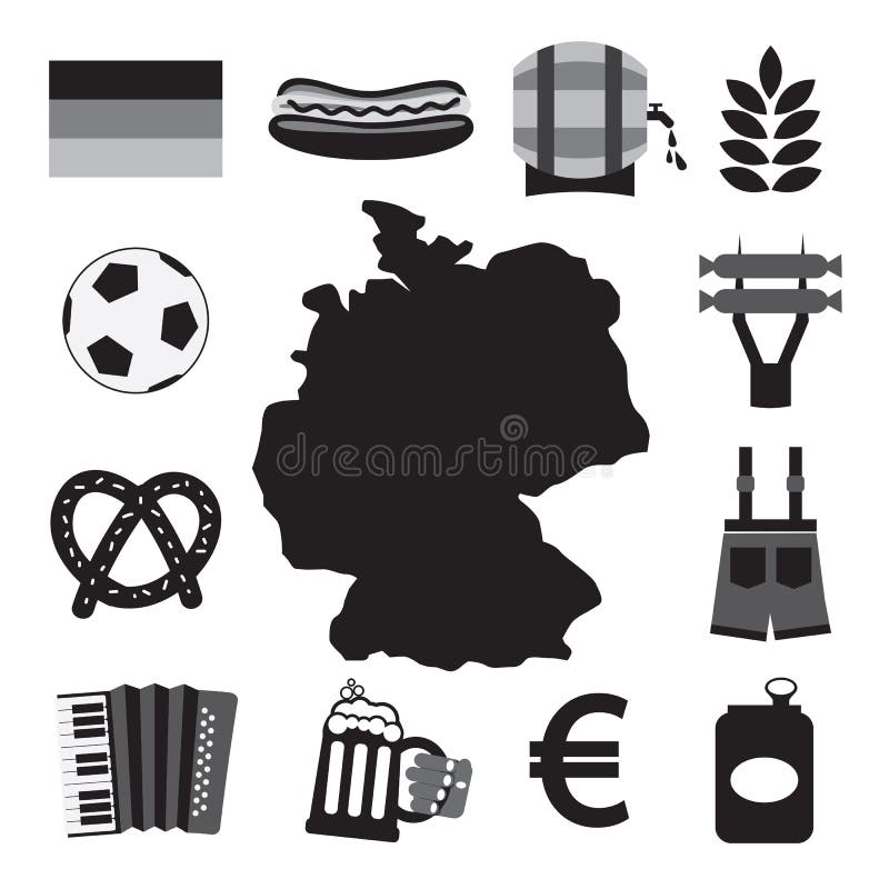 Germany Icons Set stock vector. Illustration of money - 41430502