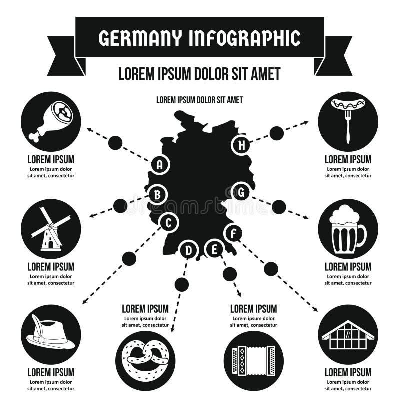 Germany Map with Infographic Elements. Infographics Layouts. Vector ...