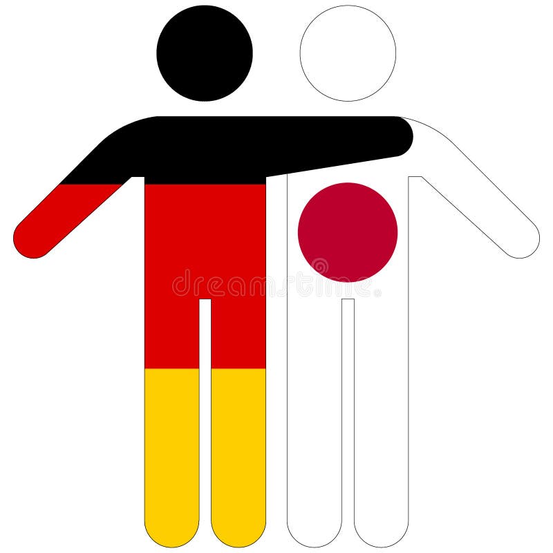 Germany and Japan Flags Together, Crumpled Paper Effect 3D Illustration ...