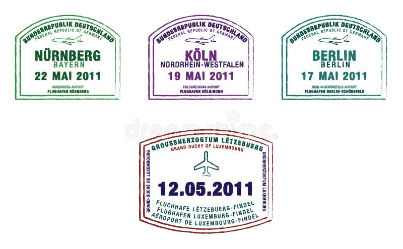 German Passport Stamp Stock Illustrations – 165 German Passport Stamp ...