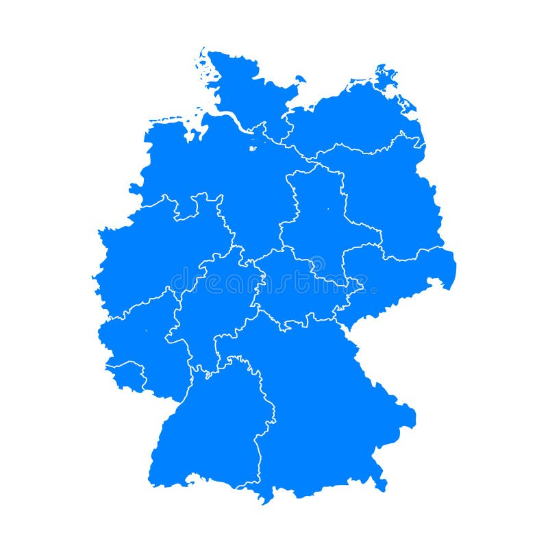Germany map blue - vector stock vector. Illustration of atlas - 141576145