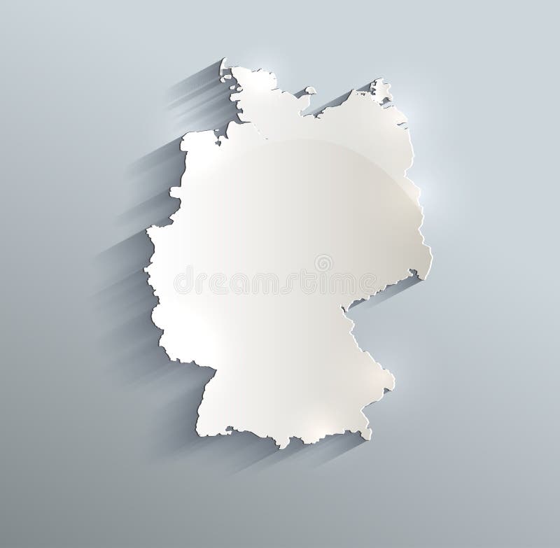 Germany Map Blue White Card Paper 3D Stock Vector - Illustration of ...
