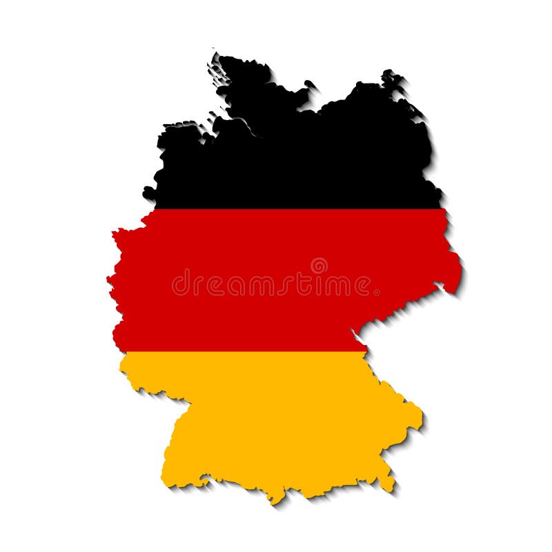Germany Map in the Color of the Flag - Vector Stock Illustration ...