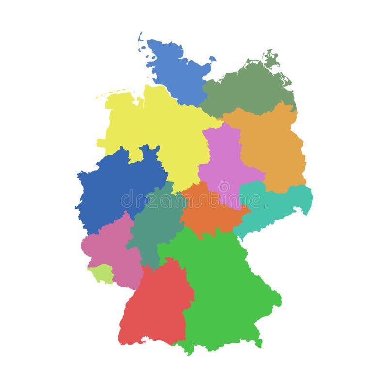 Germany Map with Federal States. Flat Vector Stock Vector ...