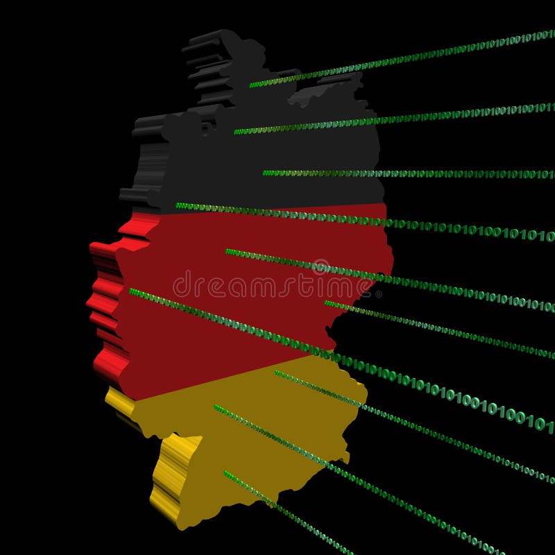 Germany Map Flag with Binary Code Stock Illustration - Illustration of ...