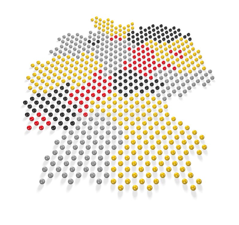 Germany Map and Flag Colors 2 Stock Illustration - Illustration of ...