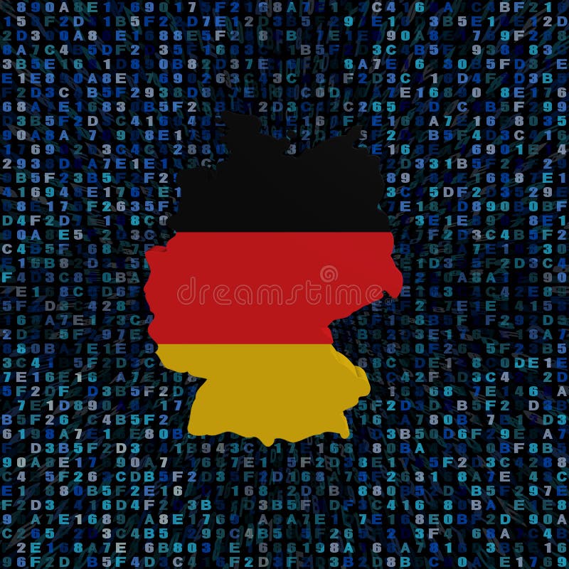 Germany Map Flag with Binary Code Stock Illustration - Illustration of ...