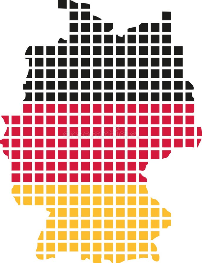 Germany Map with Flag Pixel Design Stock Vector - Illustration of ...