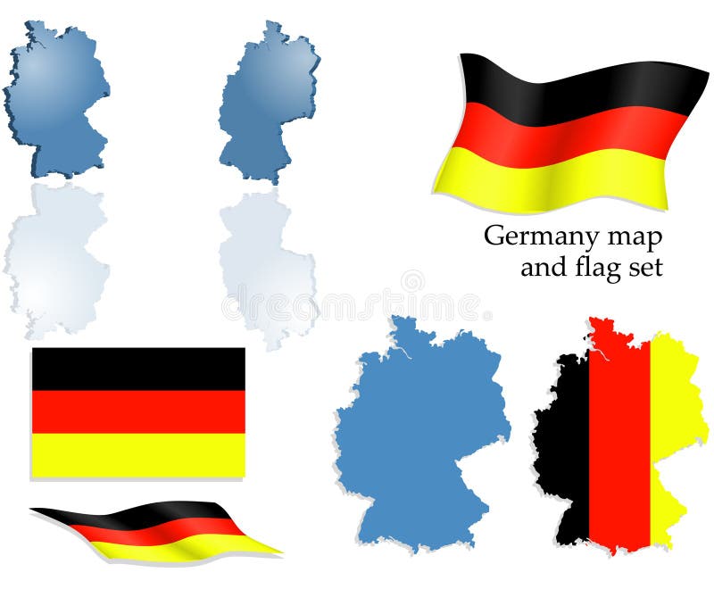 Germany map and flag set stock vector. Illustration of state - 6034731