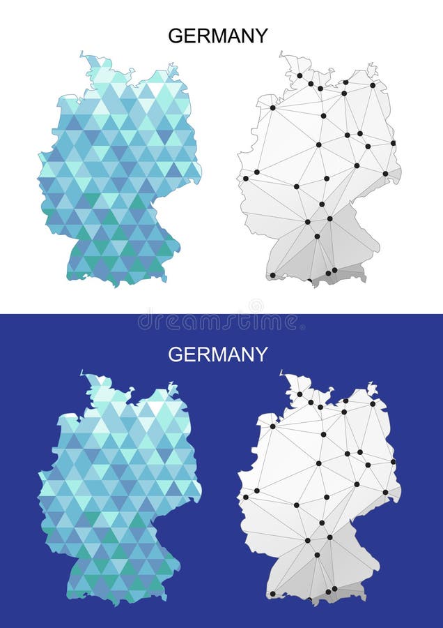 Germany Map in Geometric Polygonal Style. Abstract Gems Triangle. Stock ...