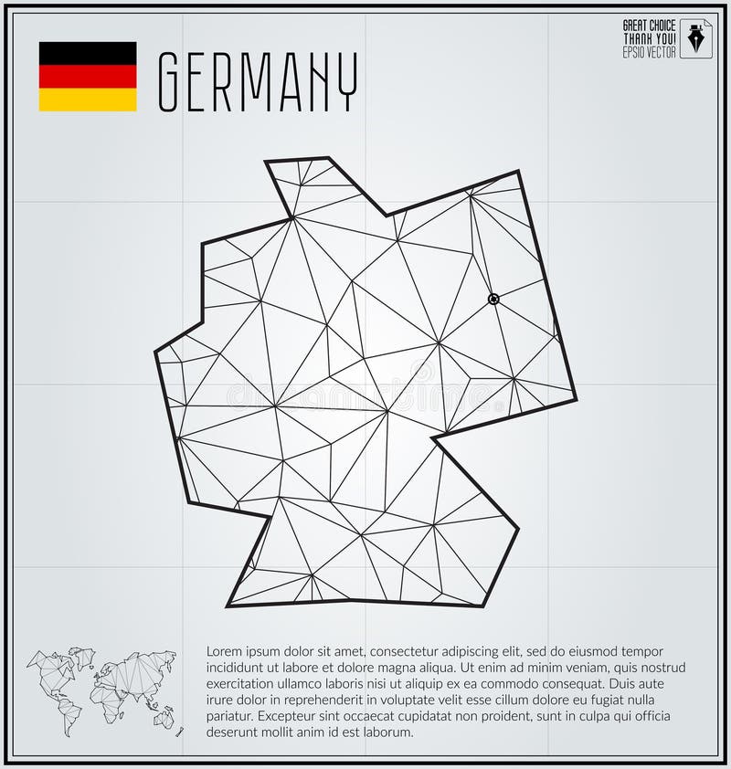 Germany Map in Geometric Polygonal Style. Polygonal Abstract World Map ... Germany Map in Geometric Polygonal Style. Polygonal Abstract World Map ...