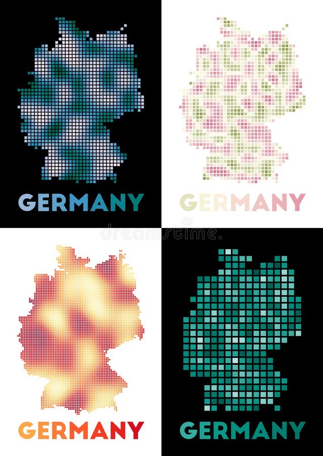 Germany map with pixel stock vector. Illustration of icon - 107166943