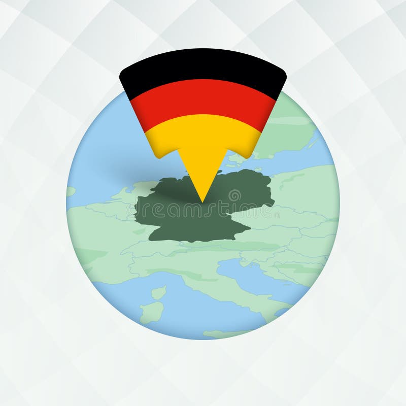 Germany Map Highlighted with Flag Marker Stock Vector - Illustration of ...