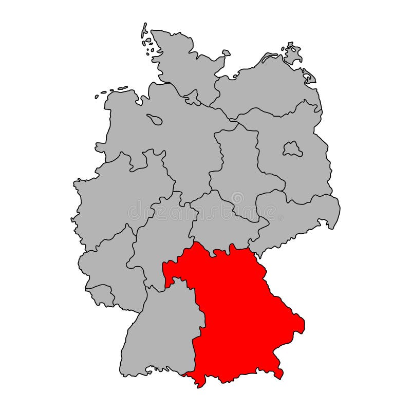 Germany Map Icon of Bavaria, Geography Blank Concept, Isolated Graphic ...